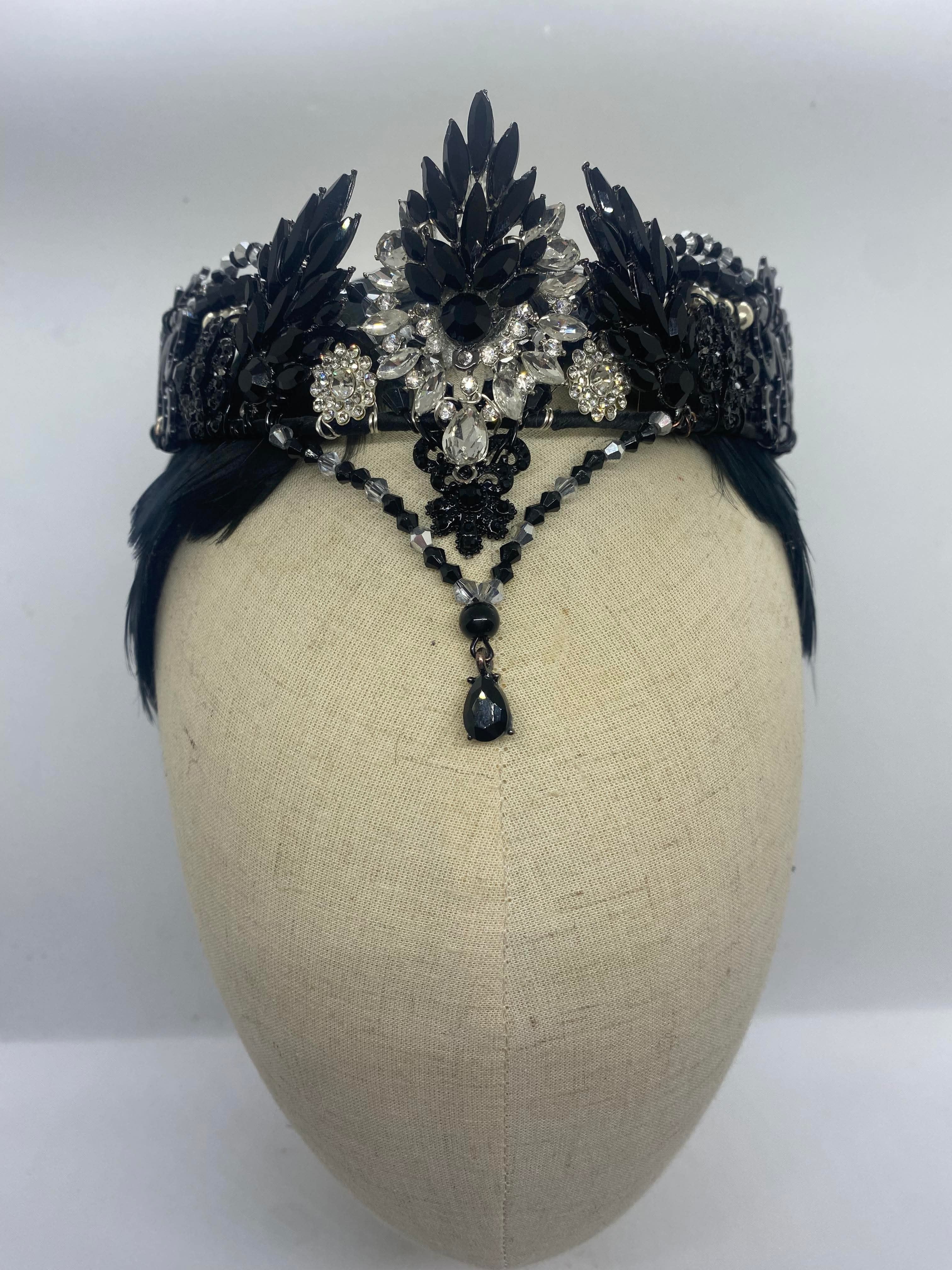 Black Swan Tiara and Feathers - made by Trinity Luxe Tiaras – Sugar ...